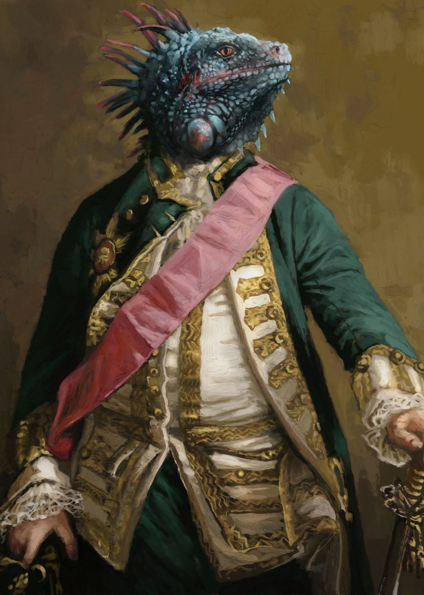 'Anthro Lizard Paint 6 of 8' Poster, picture, metal print, paint by ...