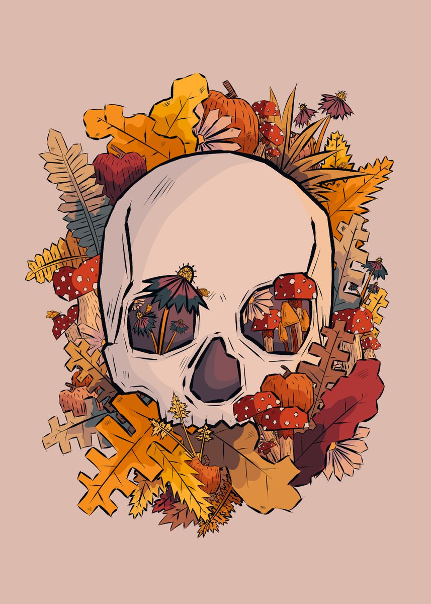 'A skull within nature' Poster by Steve Wade | Displate