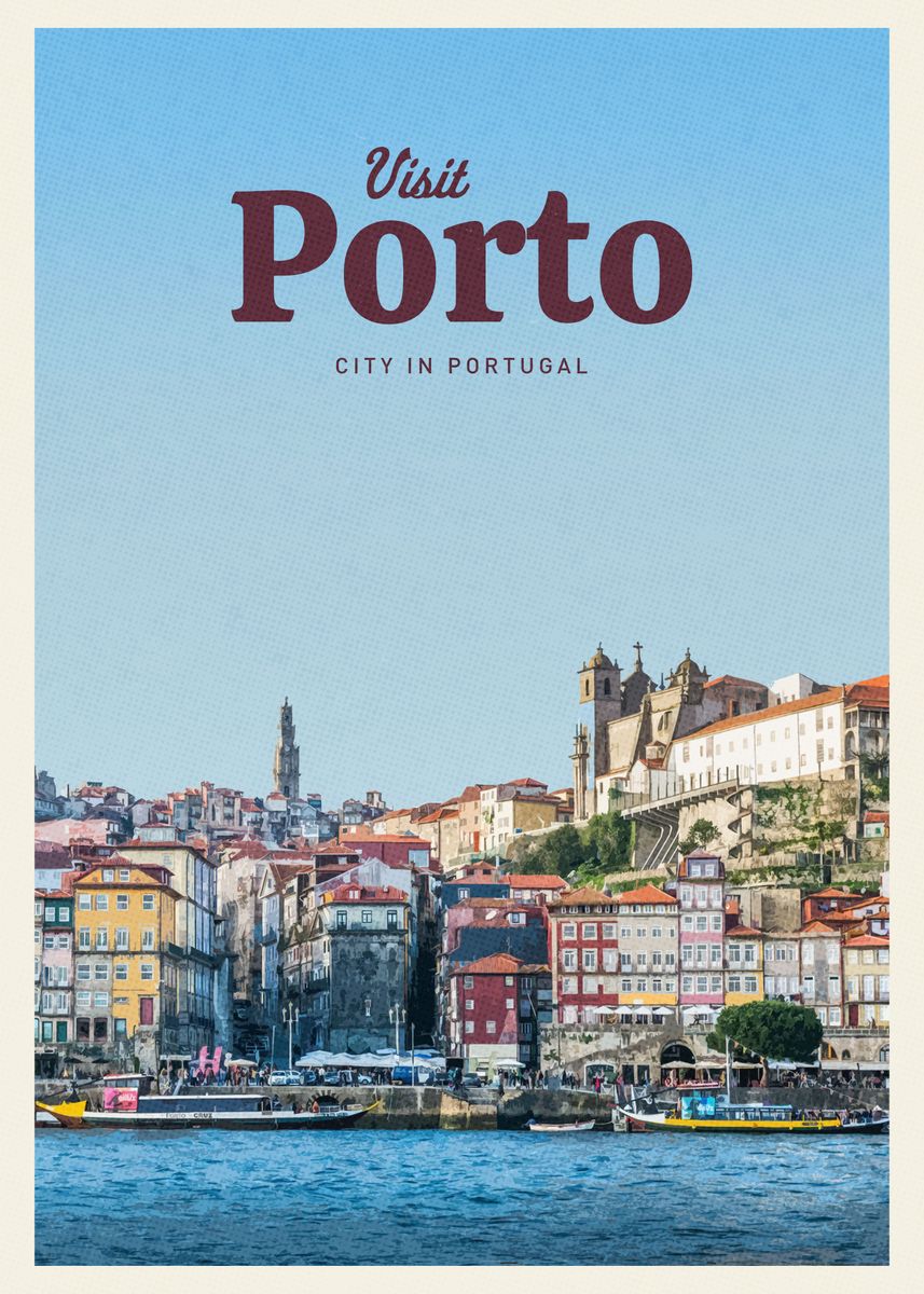 'Visit Porto' Poster, picture, metal print, paint by Mercury Club ...