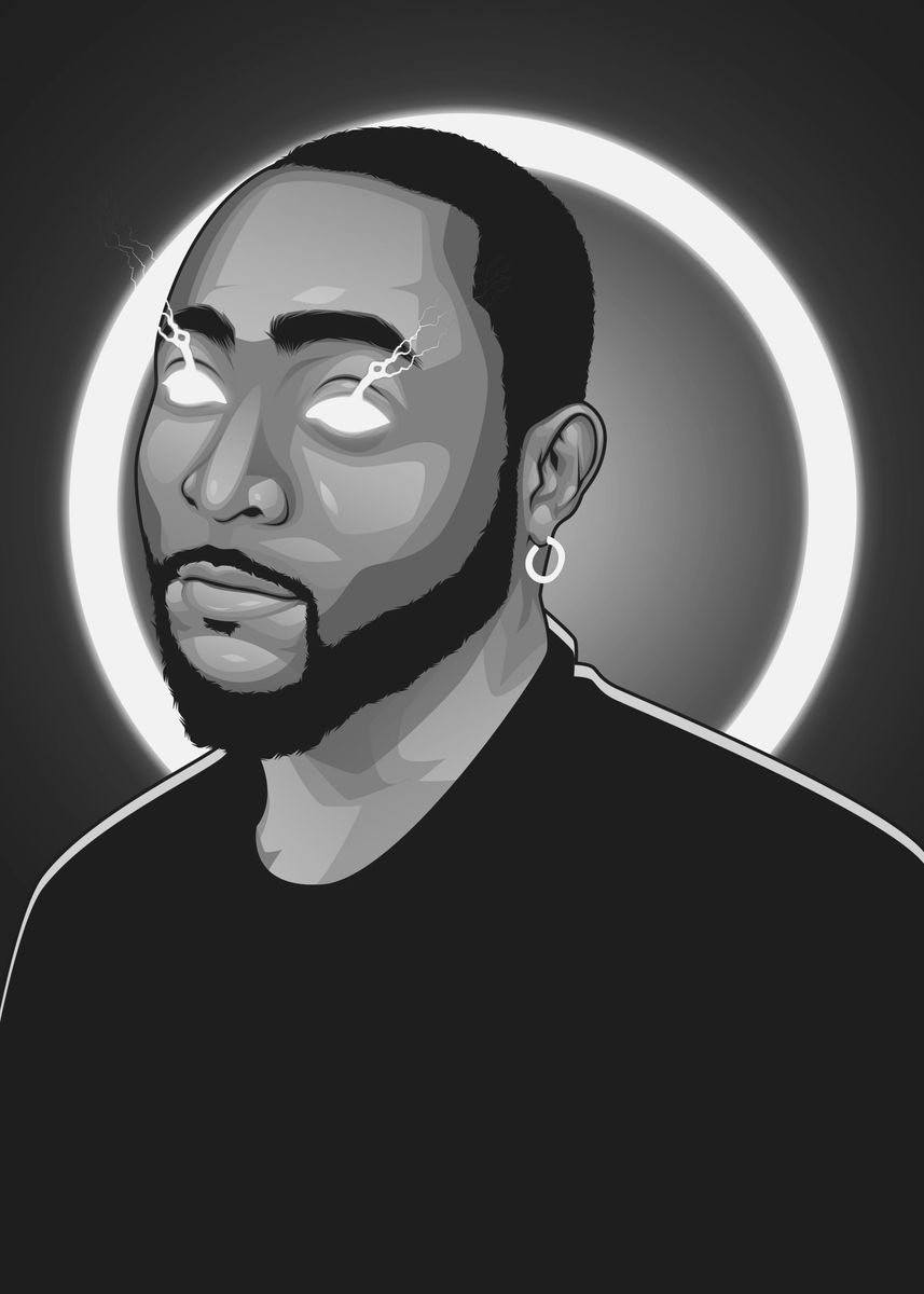 'Davido Grayscale' Poster, picture, metal print, paint by Colorize ...
