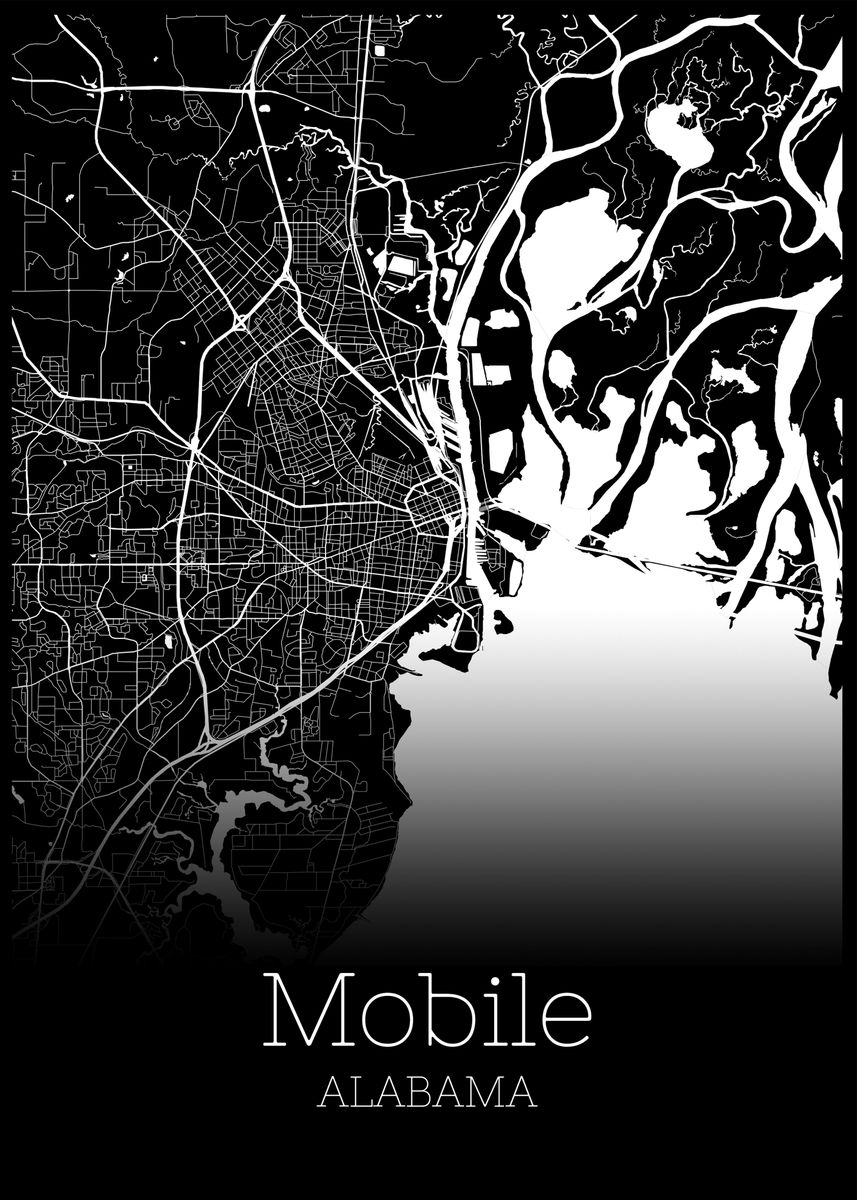 'Mobile Alabama' Poster, picture, metal print, paint by RelDesign ...