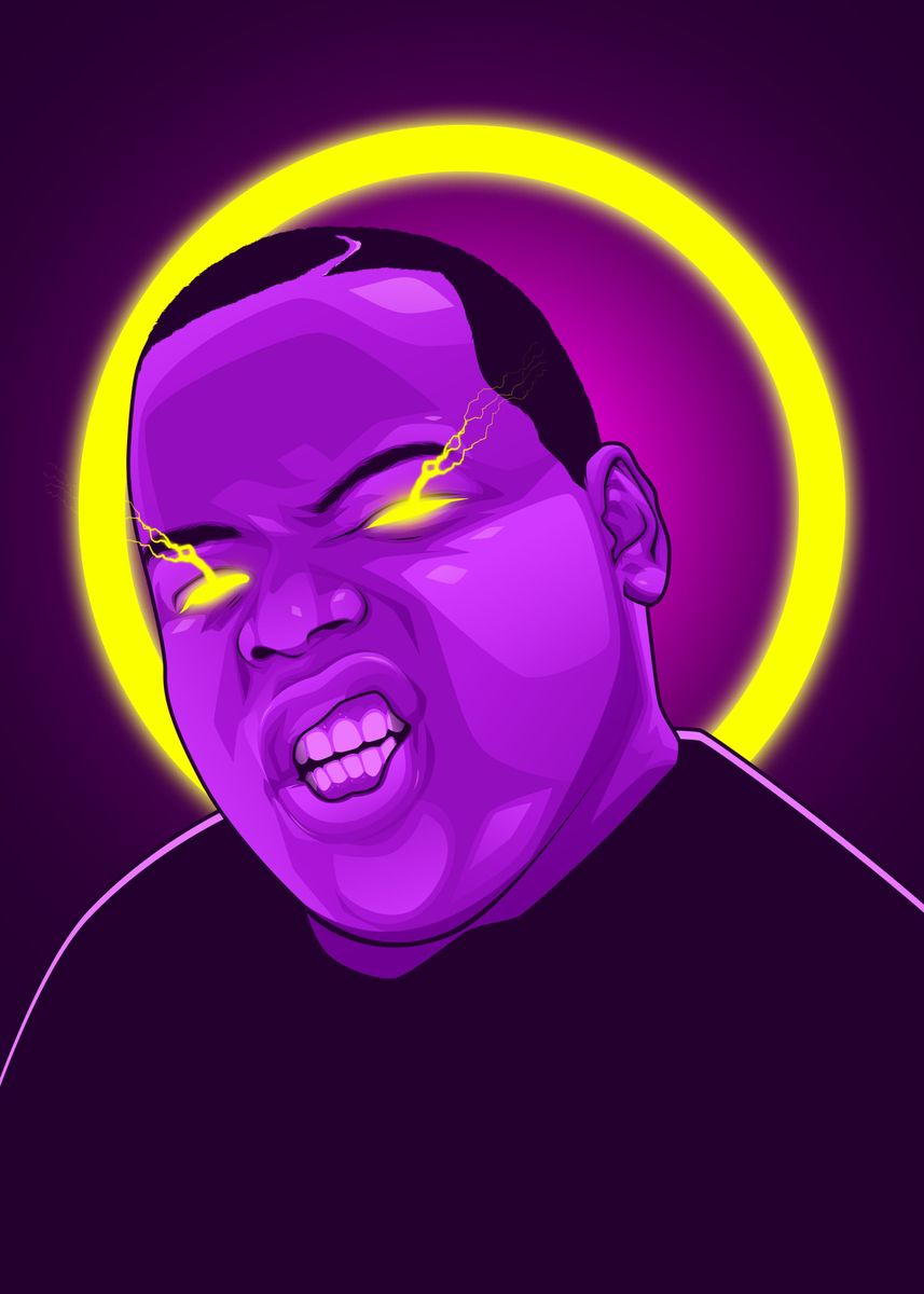 'Morray Neon Rapper' Poster, picture, metal print, paint by Colorize ...