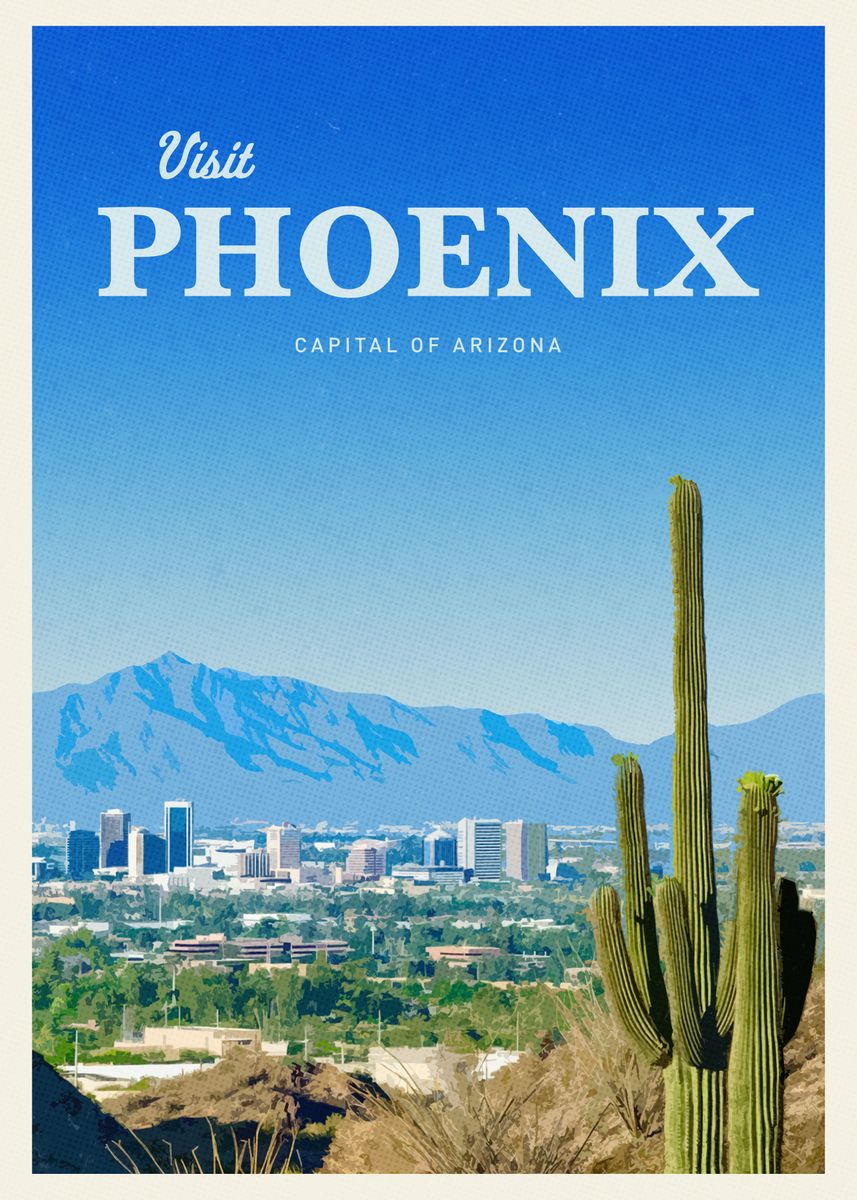 'Visit Phoenix' Poster by Mercury Club | Displate