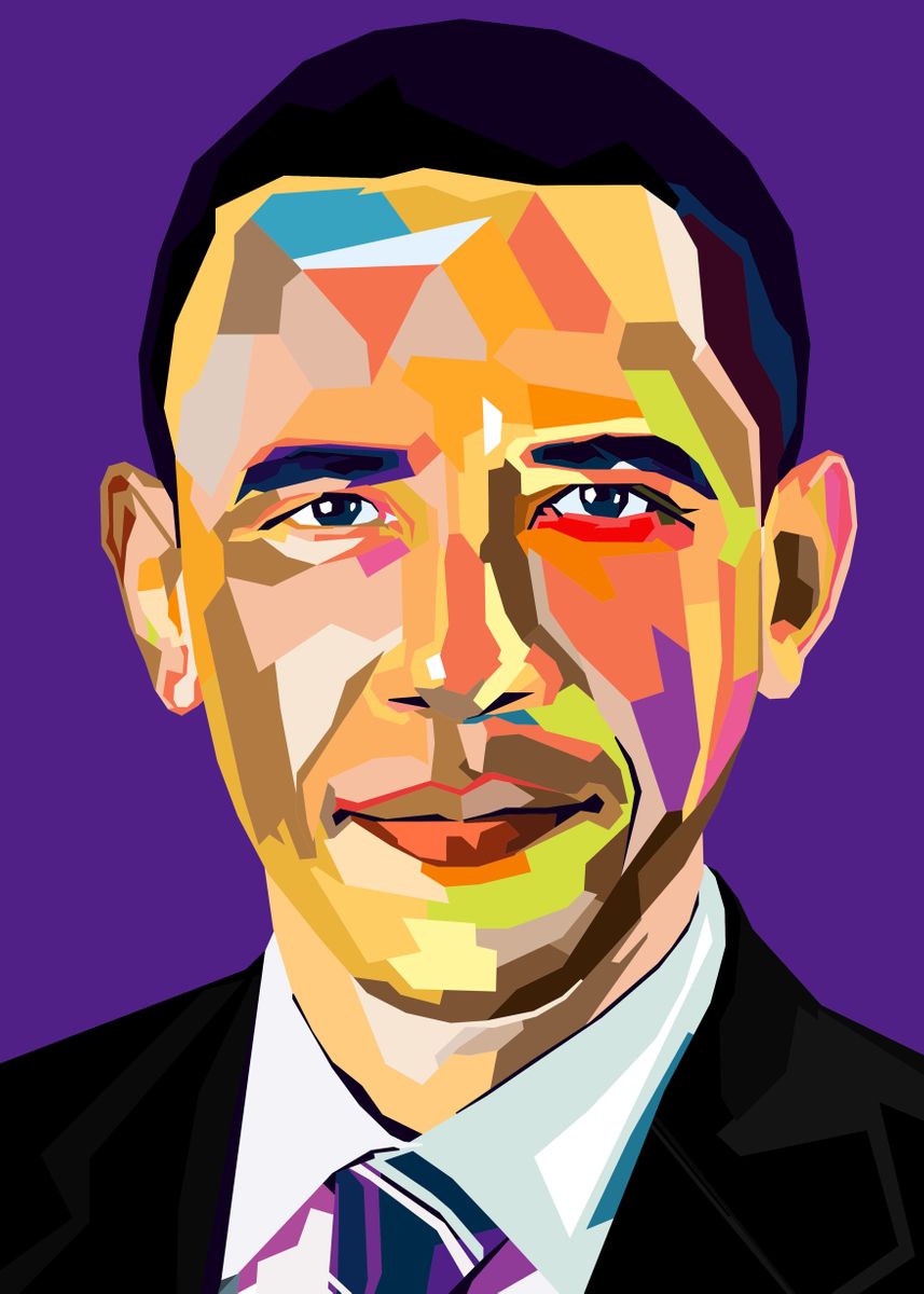 'Barack Obama colorful art' Poster, picture, metal print, paint by ...
