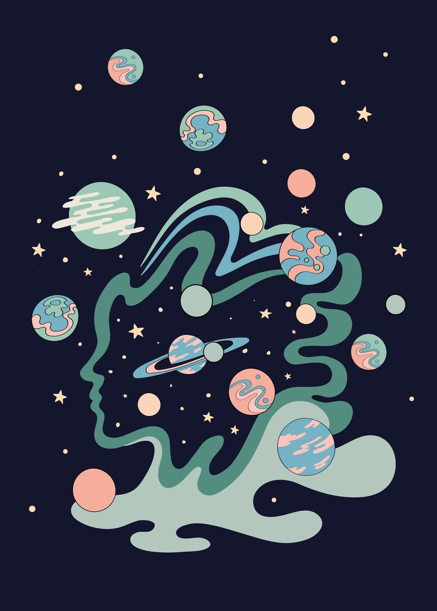 'Cosmos ' Poster, picture, metal print, paint by Natalie muir | Displate