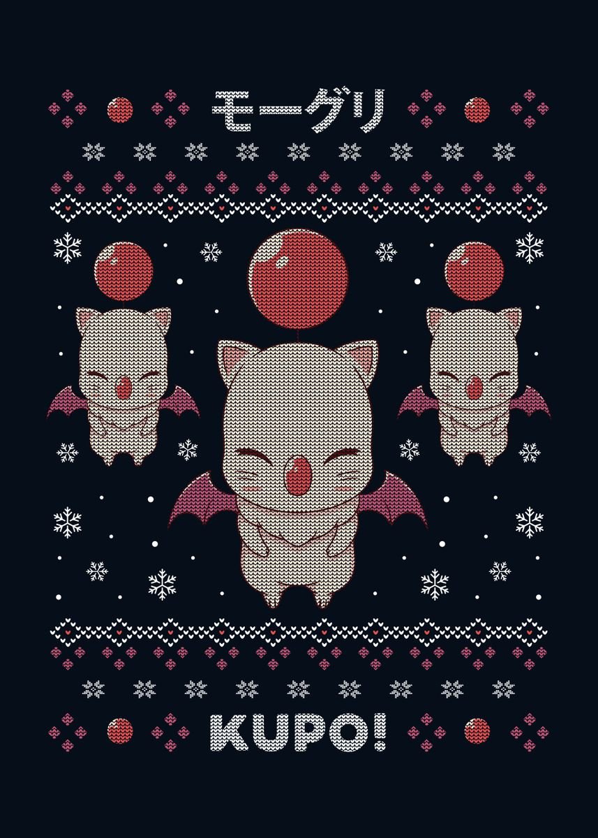 'Final Fantasy Moogle Xmas' Poster, picture, metal print, paint by ...
