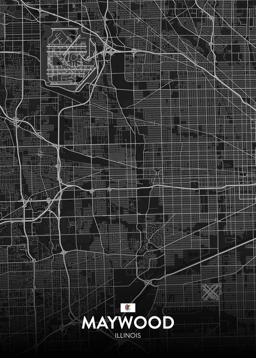 'Maywood IL' Poster, picture, metal print, paint by IMR Designs | Displate