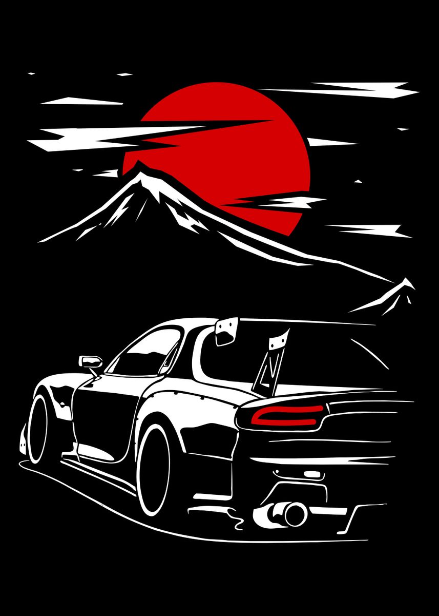 'RX7' Poster, picture, metal print, paint by Faissal Thomas | Displate