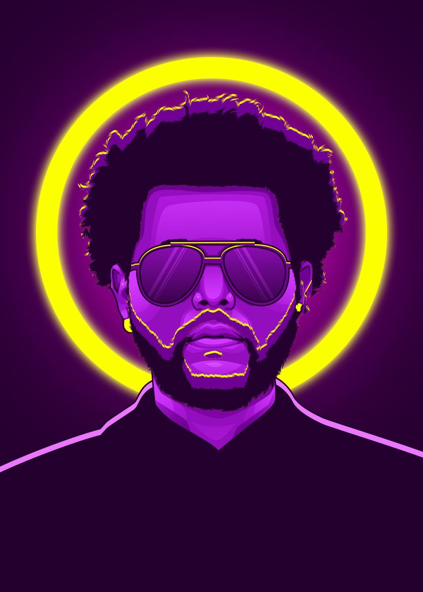 'The Weeknd Neon Rapper' Poster, picture, metal print, paint by ...
