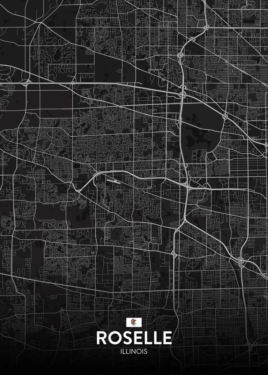 'Roselle IL' Poster, picture, metal print, paint by IMR Designs | Displate