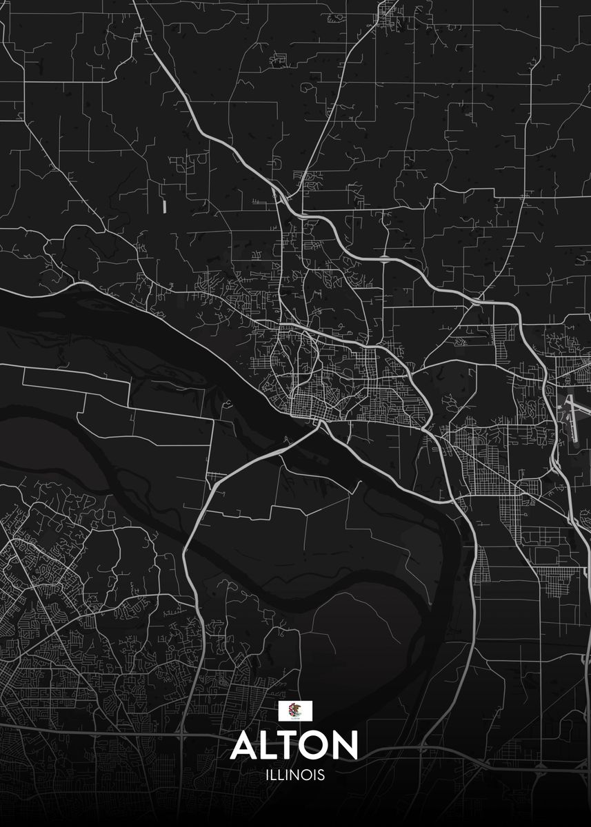 'Alton IL' Poster, picture, metal print, paint by IMR Designs | Displate