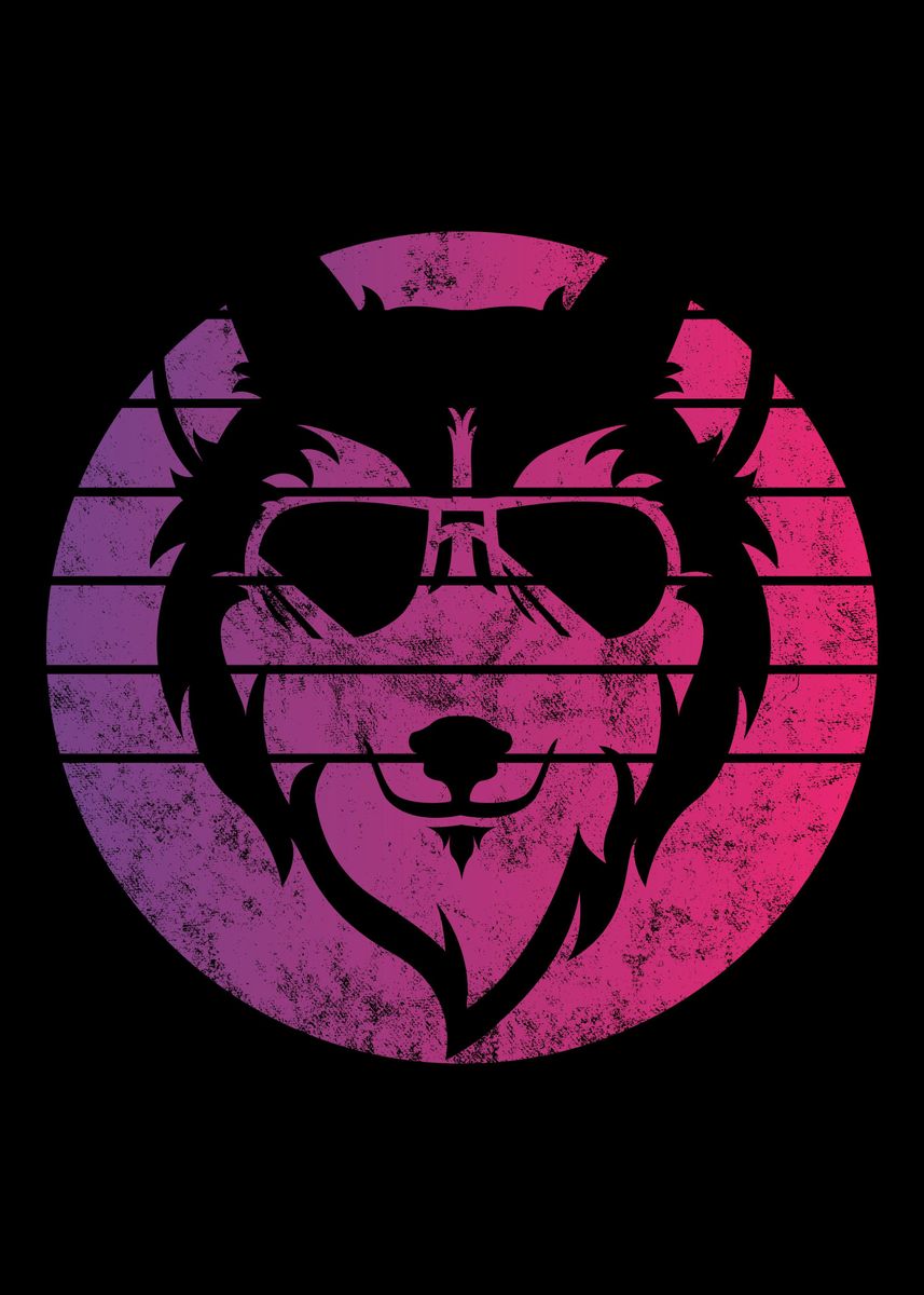'Wolf Retro Vintage' Poster by royalsigns | Displate