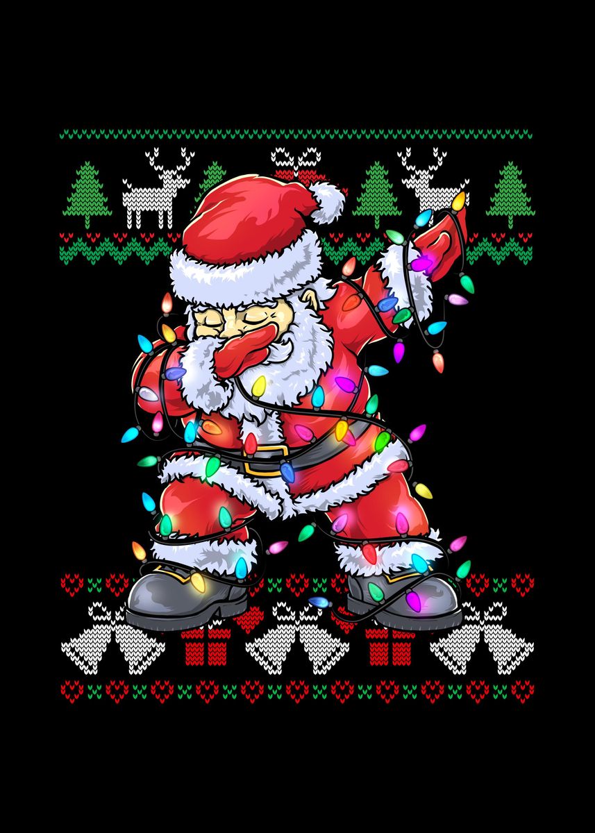 'Santa Claus Ugly Christmas' Poster, picture, metal print, paint by ...