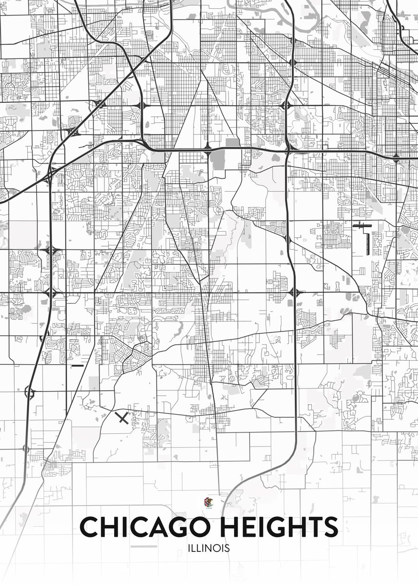 'Chicago Heights IL' Poster, picture, metal print, paint by IMR Designs ...