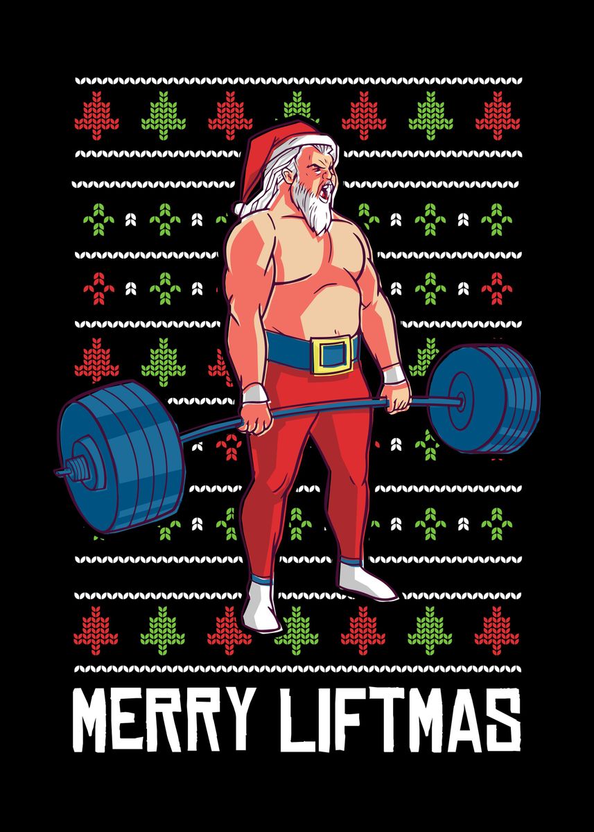 'Merry Liftmas' Poster by CatRobot | Displate