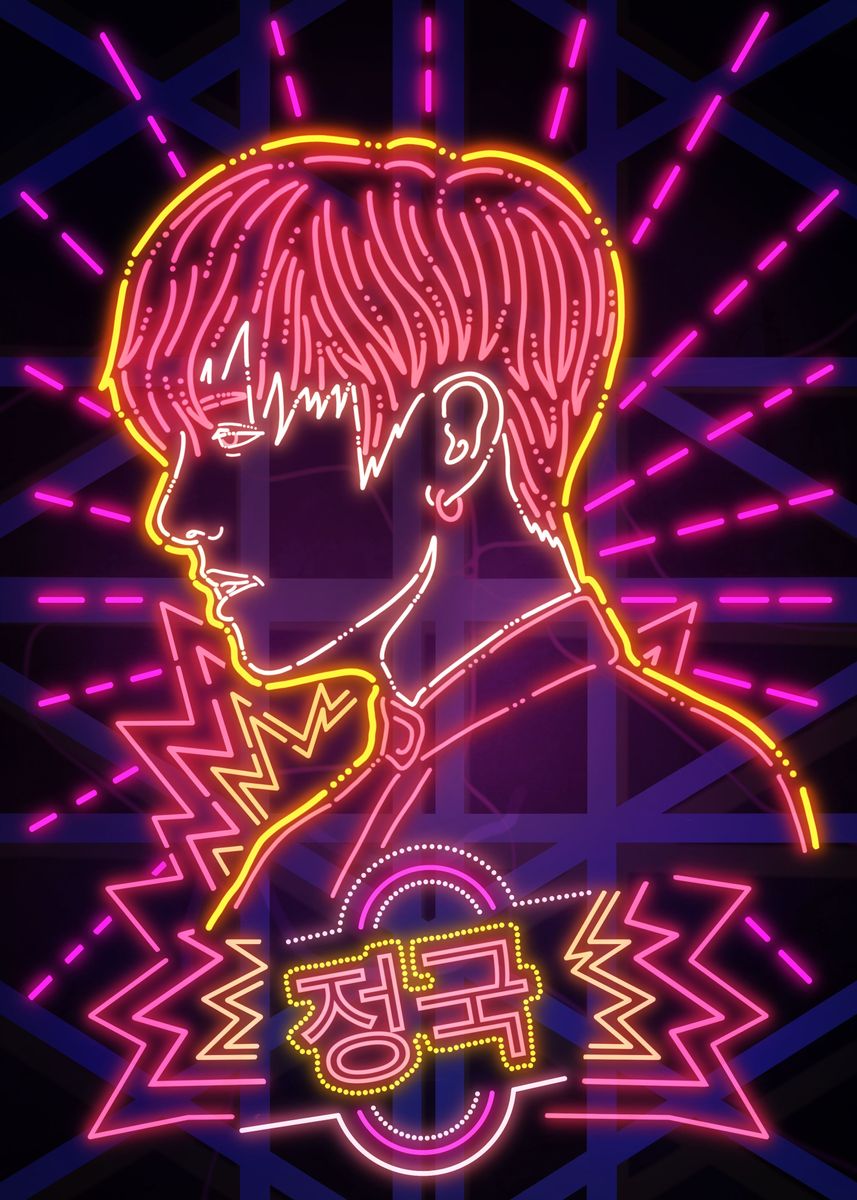 'The Kookie Neon Art' Poster, picture, metal print, paint by vector ...
