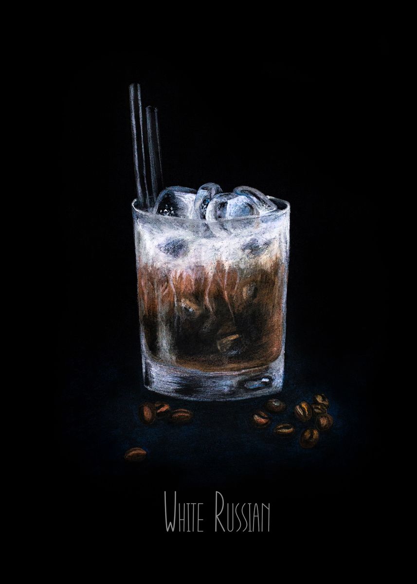 'White Russian Cocktail' Poster, picture, metal print, paint by crannnk ...