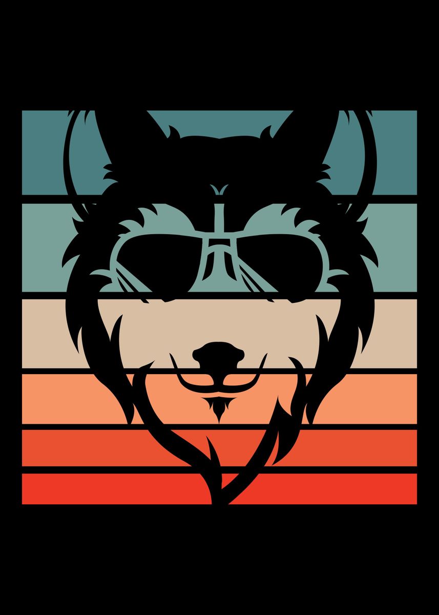 'Wolf Retro Vintage' Poster by royalsigns | Displate