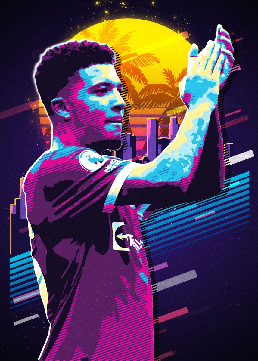 'Jadon Sancho Football' Poster, picture, metal print, paint by Sport ...