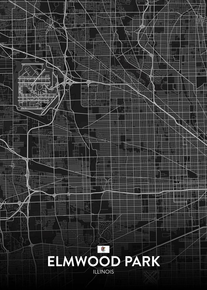 'Elmwood Park IL' Poster, picture, metal print, paint by IMR Designs ...