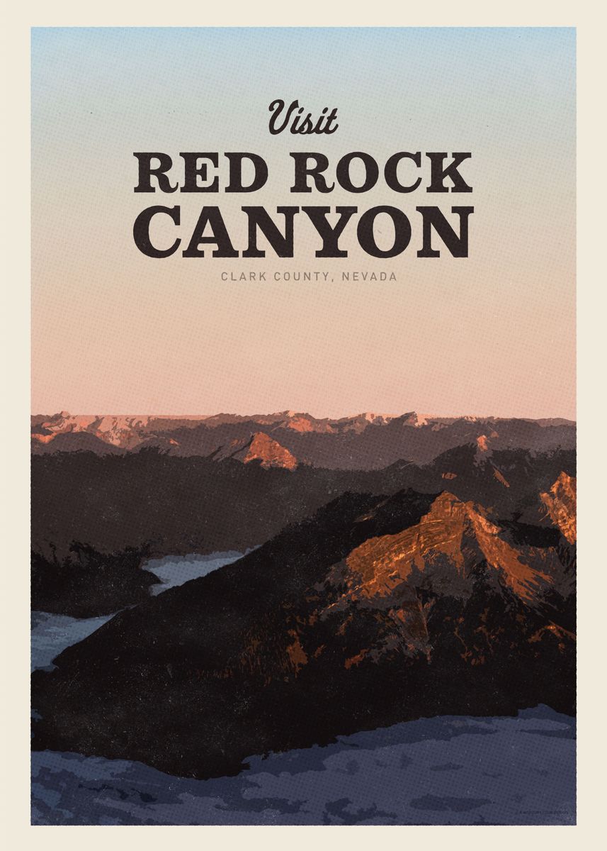 'Visit Red Rock Canyon' Poster by Mercury Club | Displate