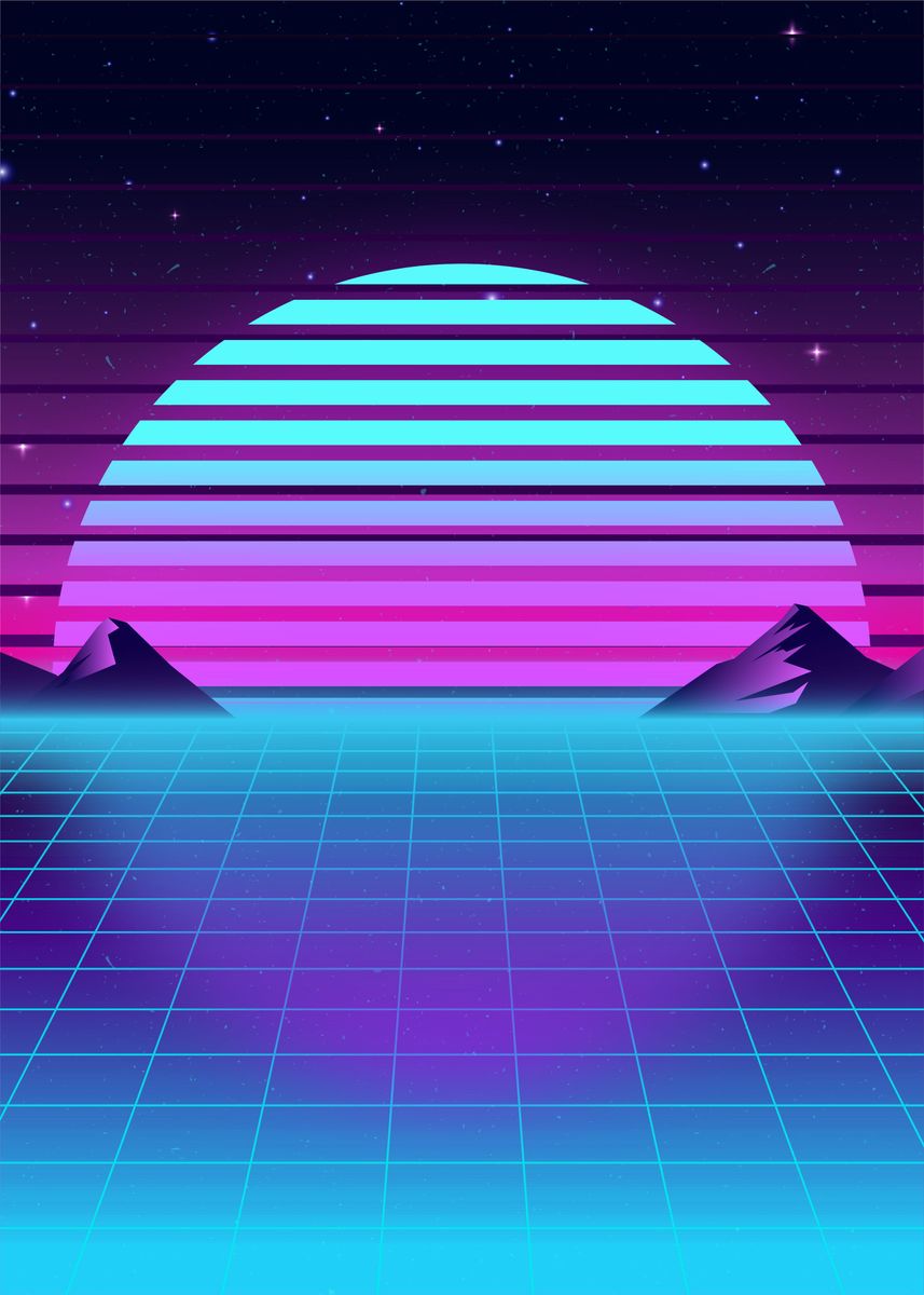 'Exquisite Sunset Synth' Poster, picture, metal print, paint by EDM ...