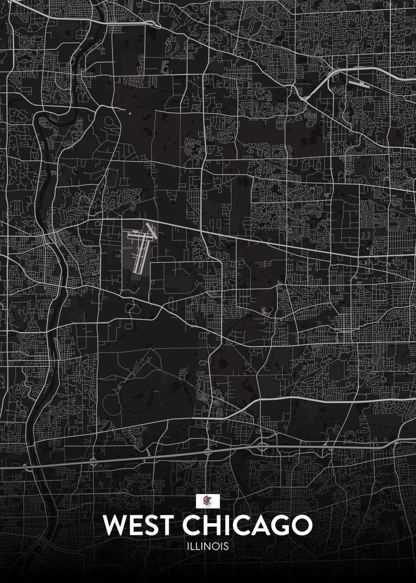 'West Chicago IL' Poster, picture, metal print, paint by IMR Designs ...