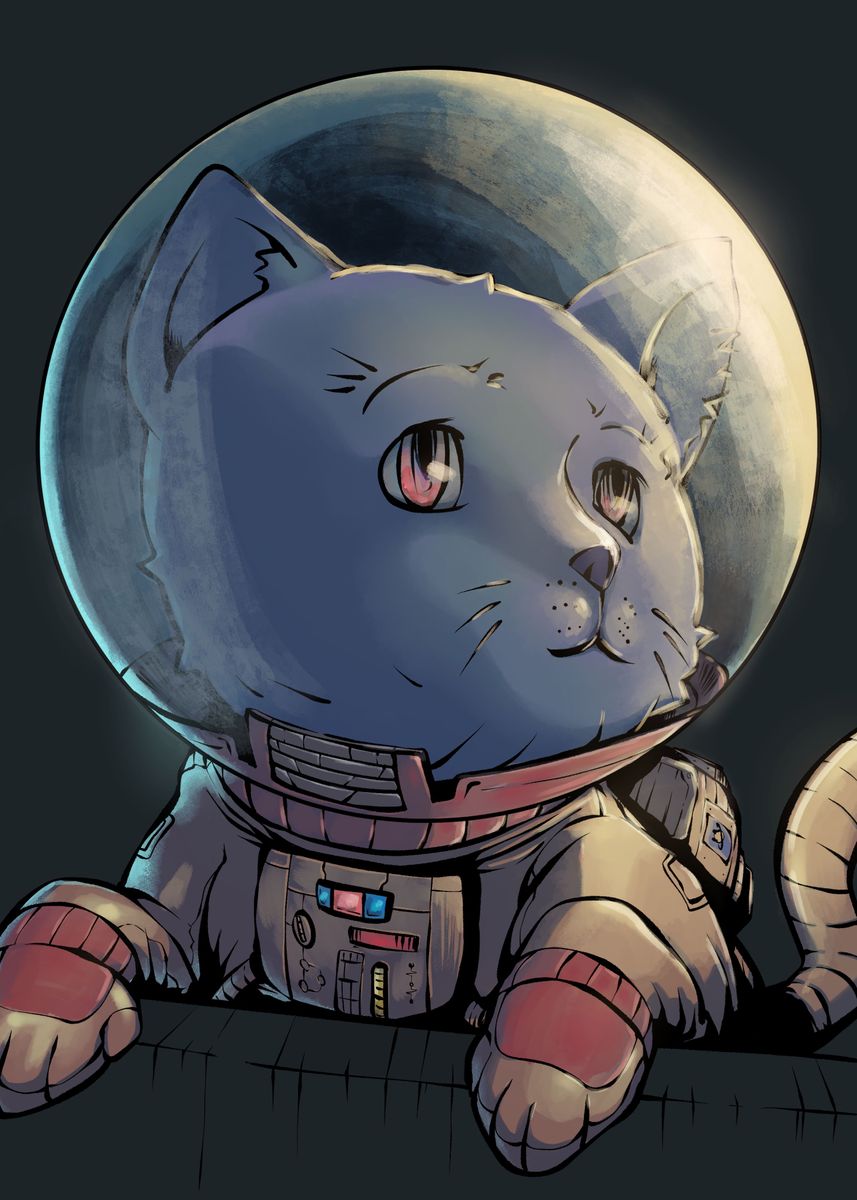 'catstronout' Poster, picture, metal print, paint by cat RRR Pillar Art ...