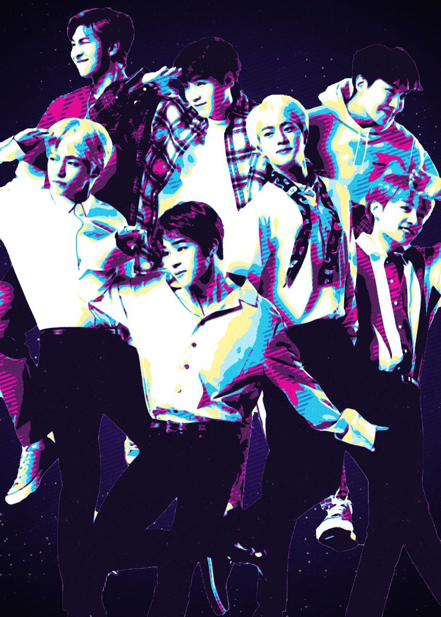 'BTS Kpop' Poster, picture, metal print, paint by Hawysia Leyna | Displate