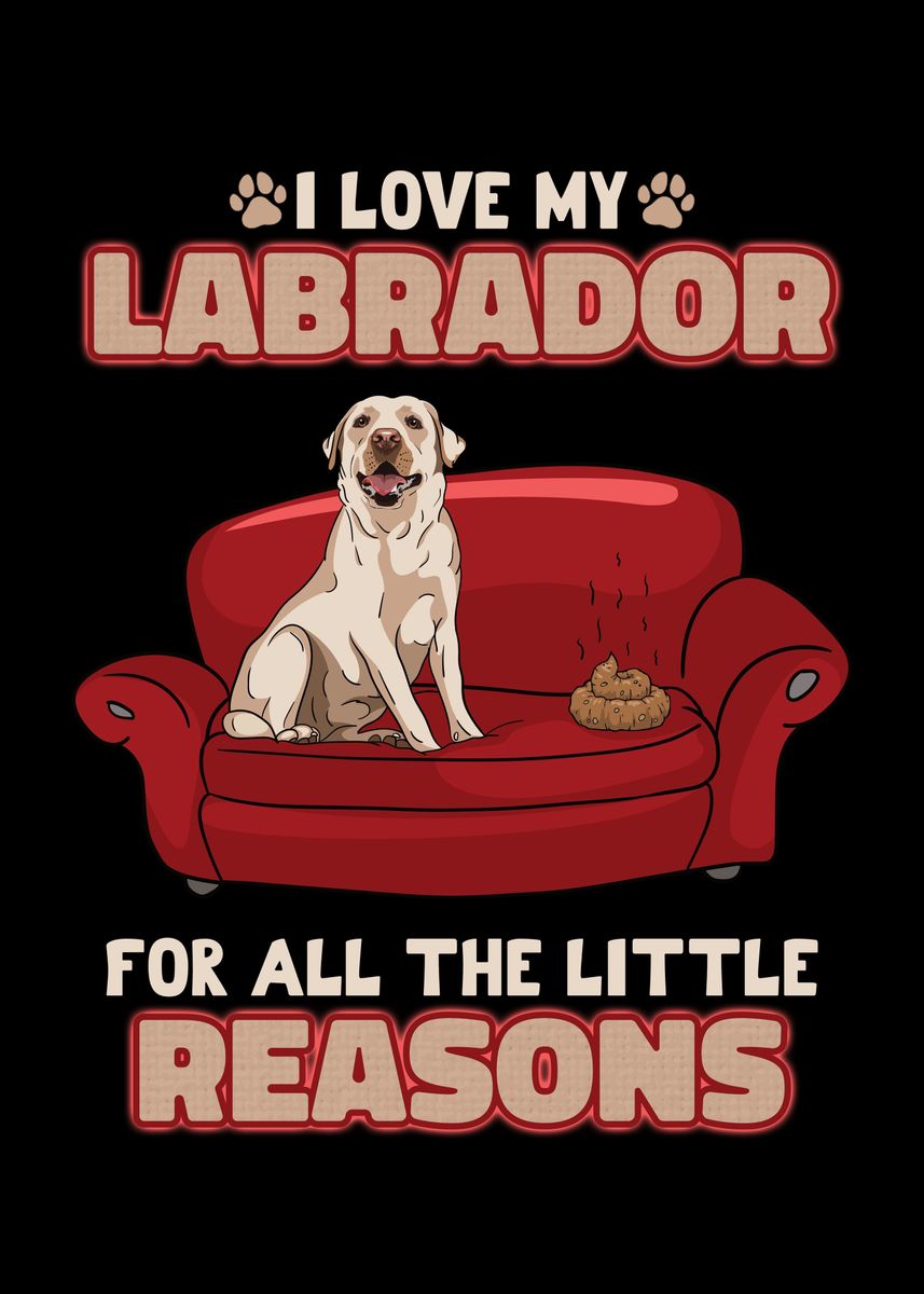 'Labrador Retriever Puppy' Poster, picture, metal print, paint by LaLou ...