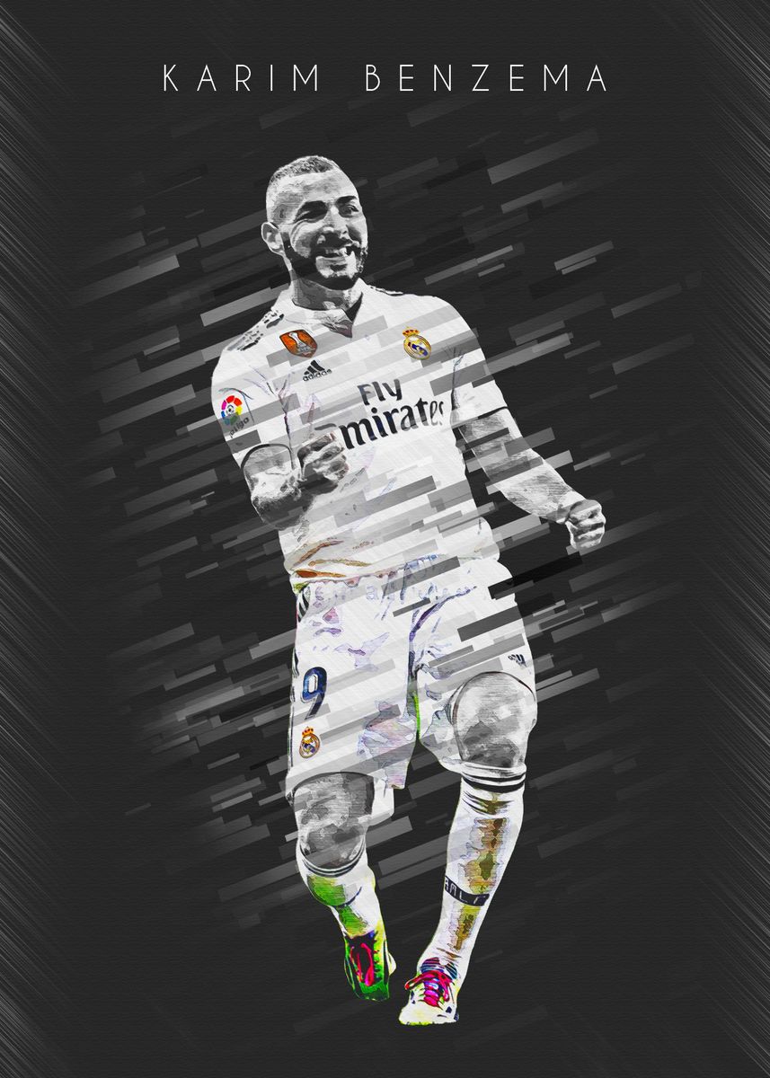'Karim Benzema' Poster, picture, metal print, paint by Eleanor Haynes ...
