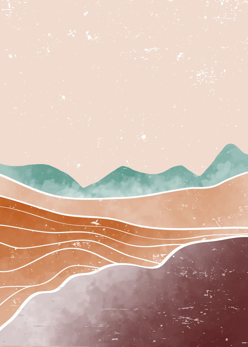 'ABSTRACT MOUNTAIN ART' Poster, picture, metal print, paint by budi ...