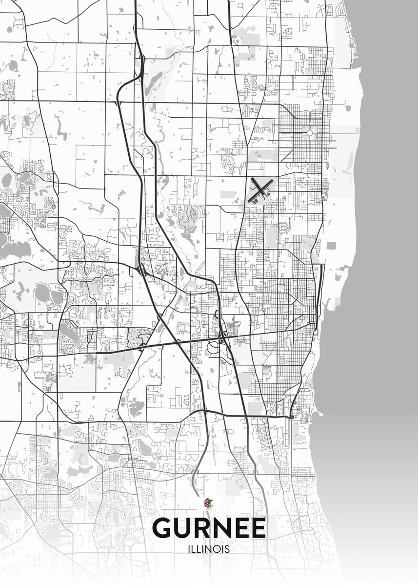 'Gurnee IL' Poster, picture, metal print, paint by IMR Designs | Displate