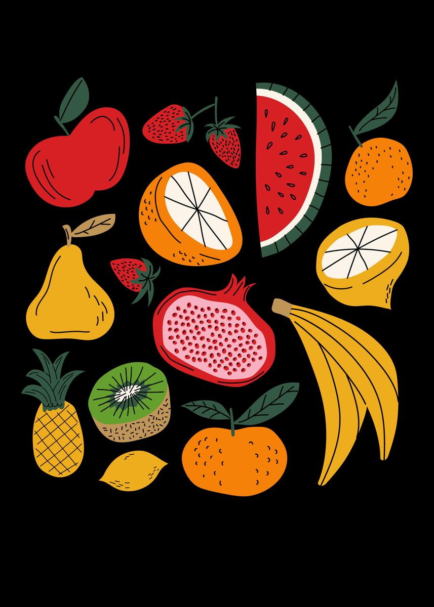 'Tropical Fruit Lover' Poster by NAO | Displate