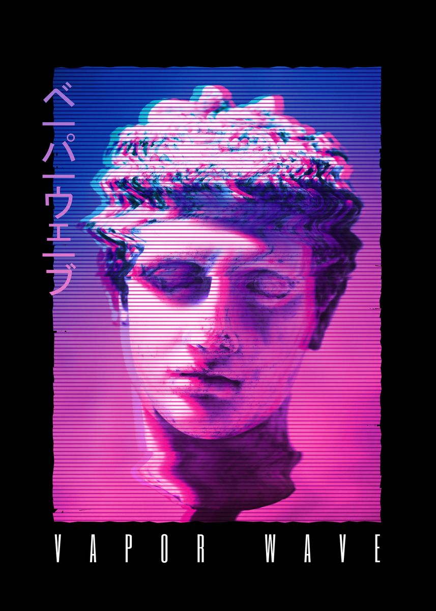 'Glitch vaporwave david 90s' Poster, picture, metal print, paint by ...