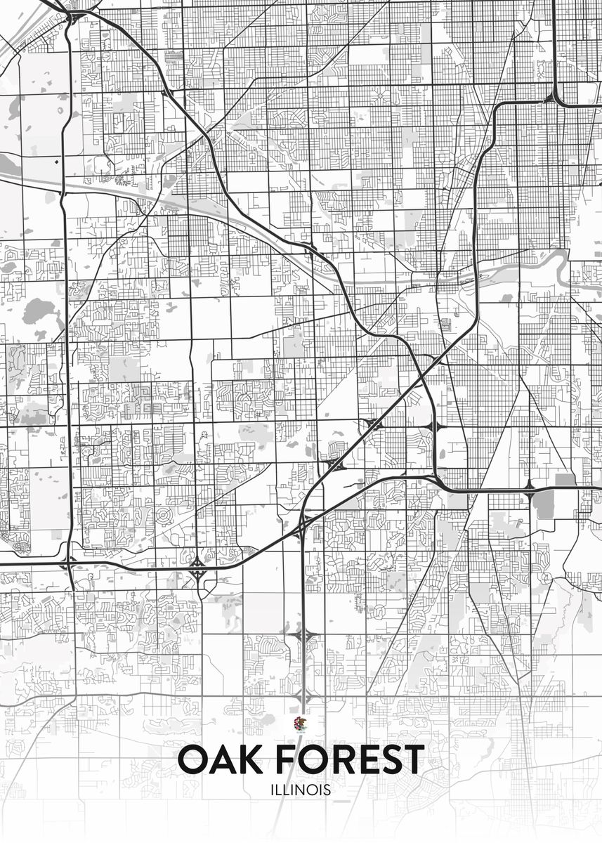 'Oak Forest IL' Poster, picture, metal print, paint by IMR Designs ...