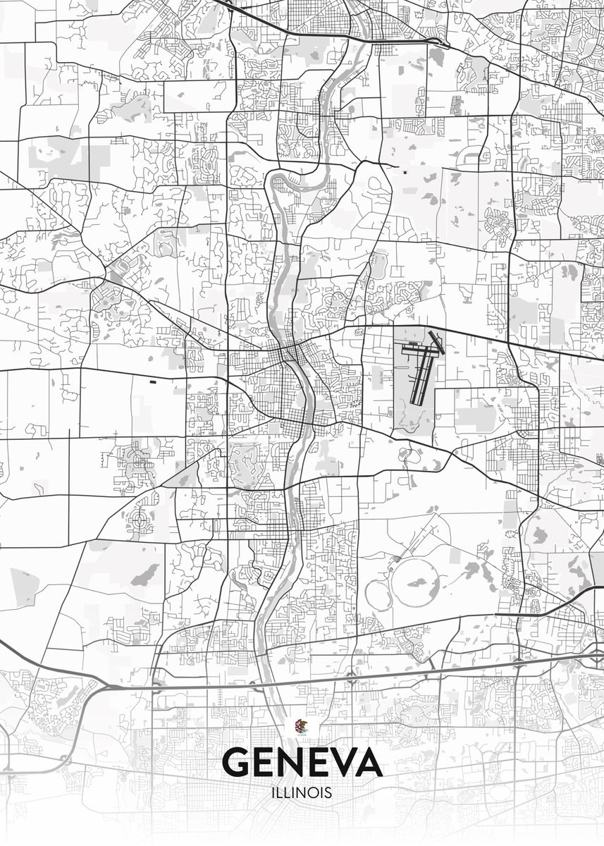 'Geneva IL' Poster, picture, metal print, paint by IMR Designs | Displate