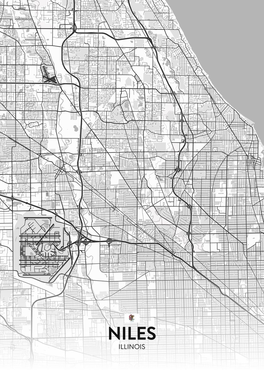 'Niles IL' Poster, picture, metal print, paint by IMR Designs | Displate