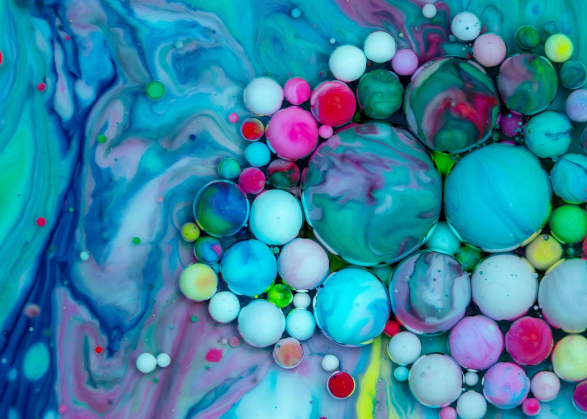 'Ruby Bubbles Art' Poster by Nikolovi Art | Displate