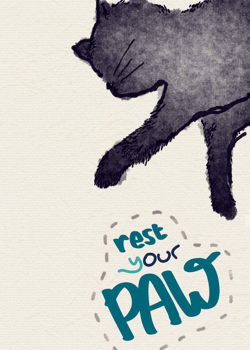 'rest your paw' Poster, picture, metal print, paint by shohib amaruddin ...