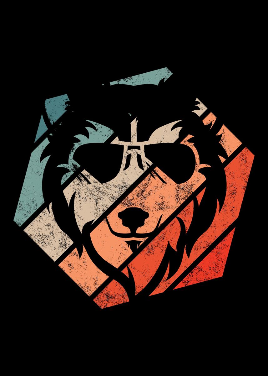 'Wolf Retro Vintage' Poster by royalsigns | Displate