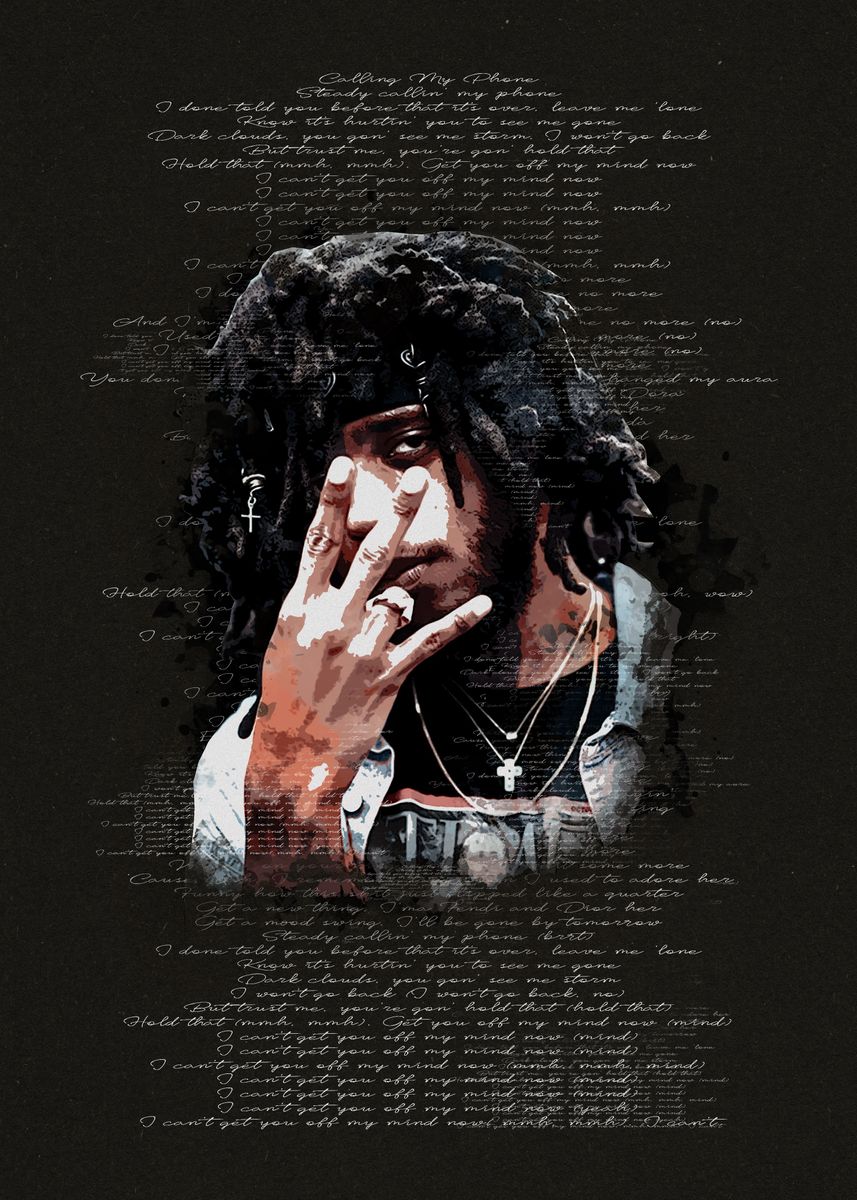 '6LACK' Poster, picture, metal print, paint by Sierra Sarah | Displate