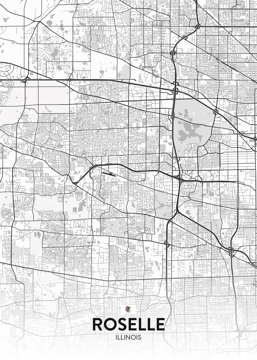 'Roselle IL' Poster, picture, metal print, paint by IMR Designs | Displate