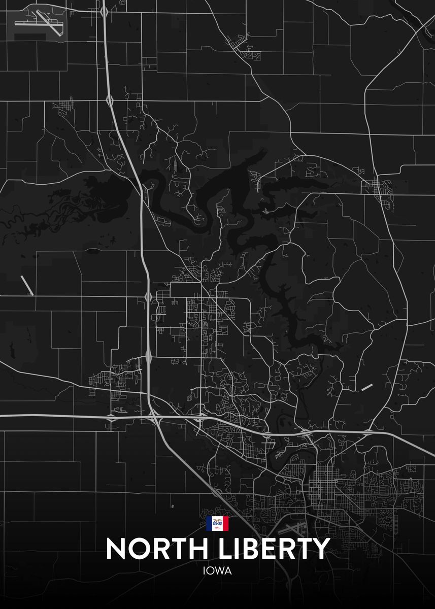 'North Liberty IA' Poster, picture, metal print, paint by IMR Designs ...