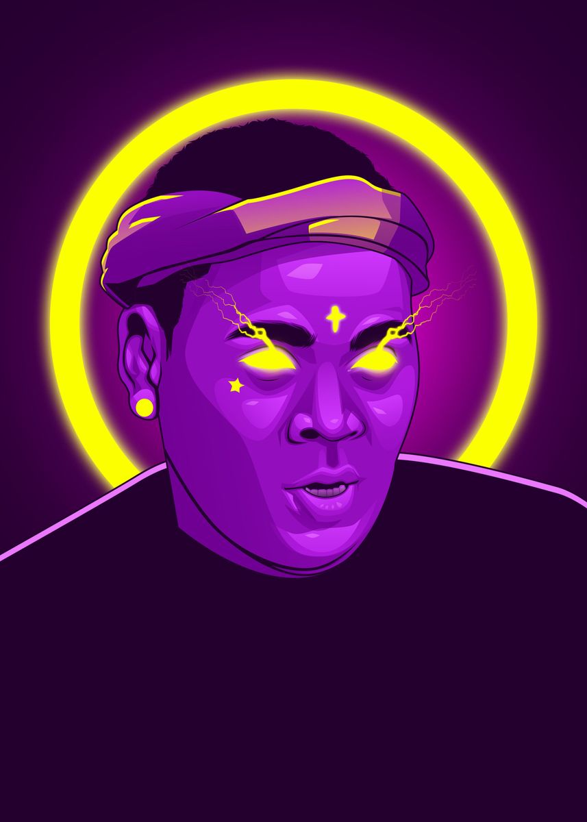 'Kevin Gates Neon' Poster, picture, metal print, paint by Colorize ...