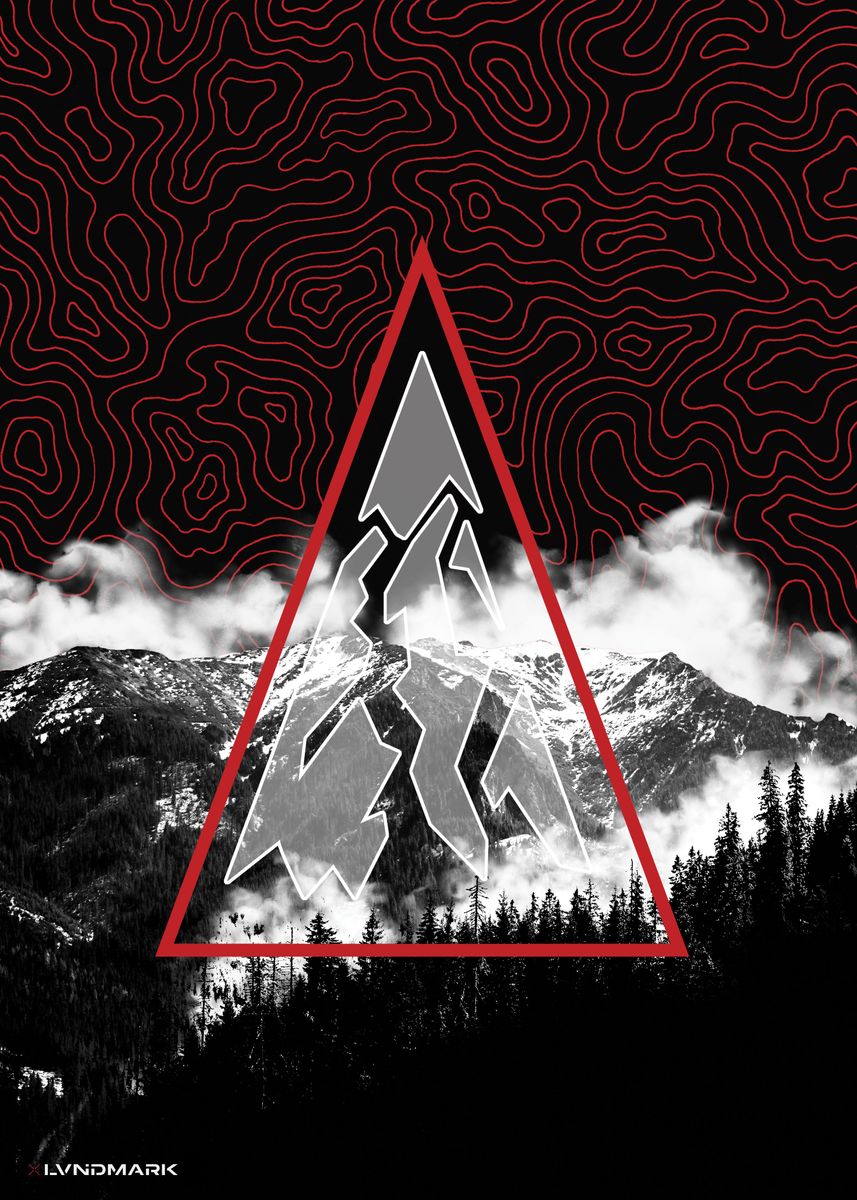 'LVNDMARK Mountain Design' Poster, picture, metal print, paint by ...