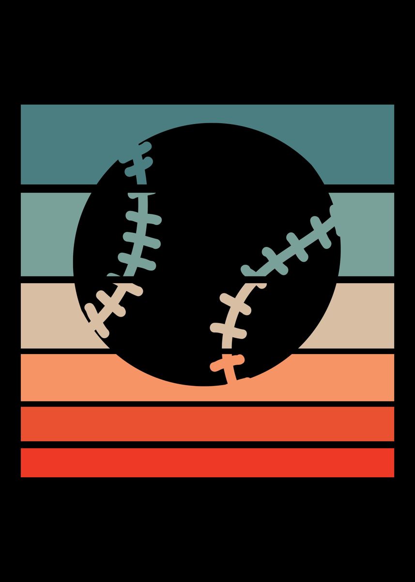 'Baseball Retro Vintage' Poster, picture, metal print, paint by ...