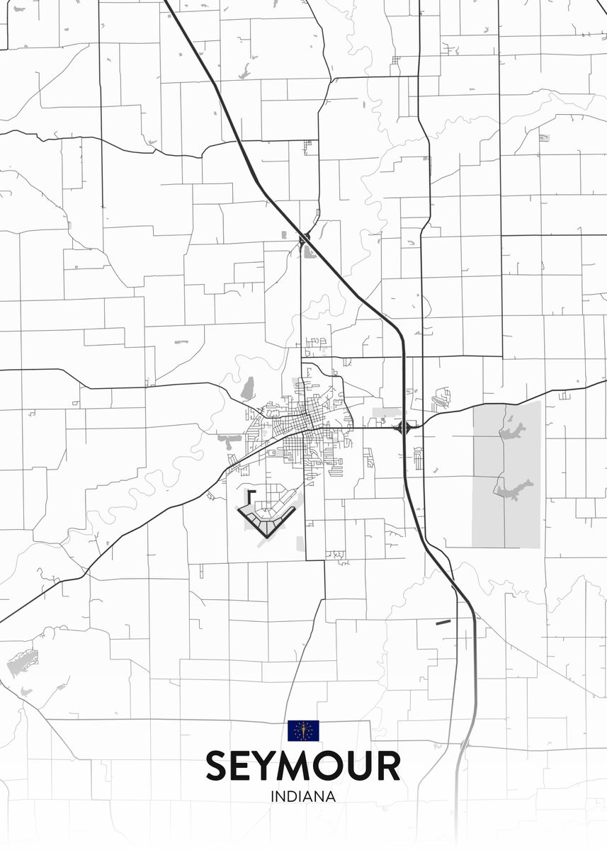 'Seymour IN' Poster, picture, metal print, paint by IMR Designs | Displate