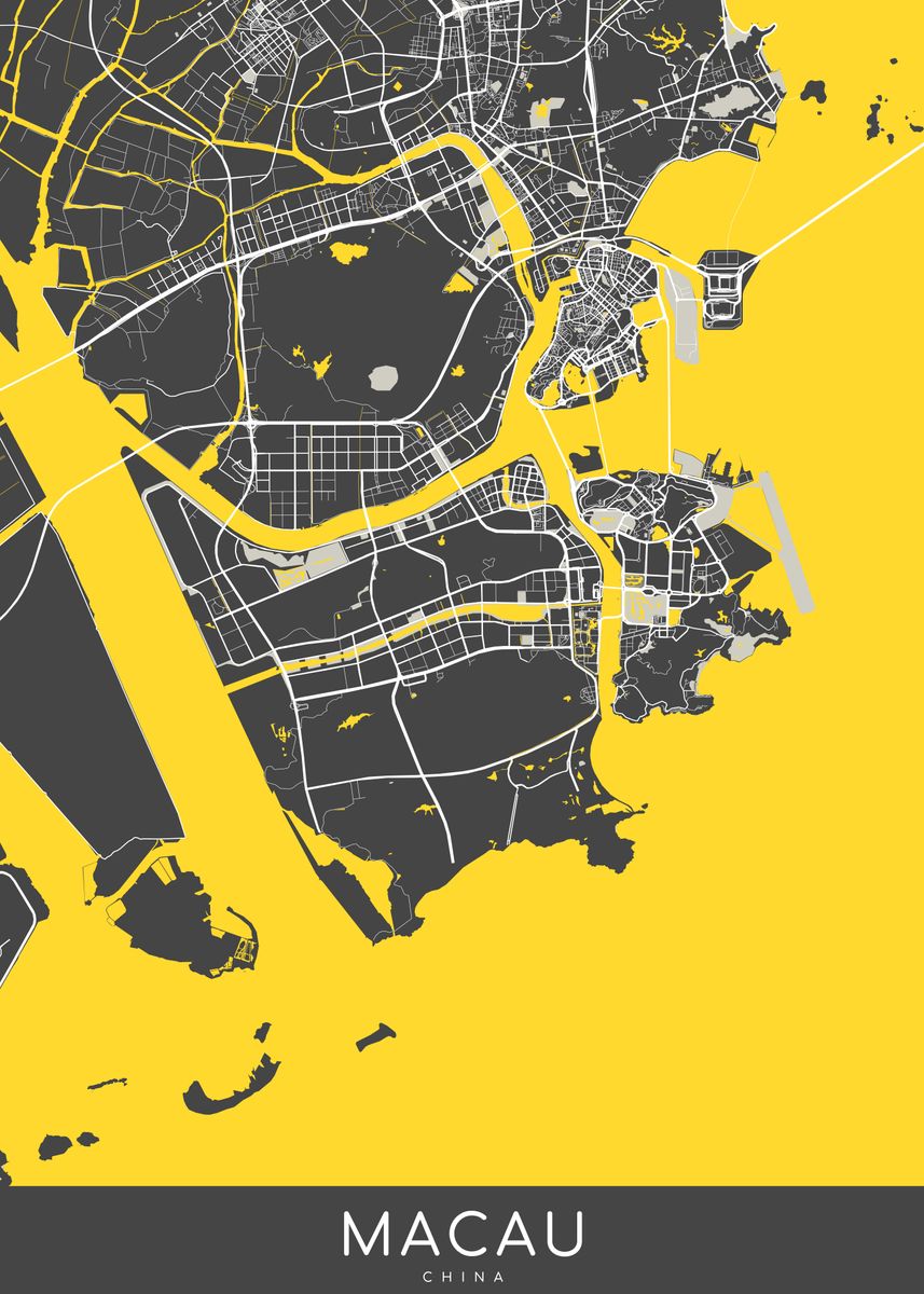 'Macau' Poster, picture, metal print, paint by mapsies | Displate