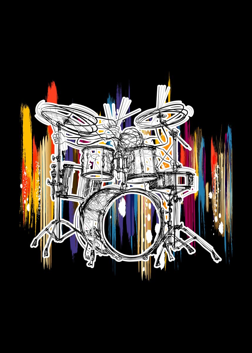 'Drummer' Poster, picture, metal print, paint by Mooon | Displate